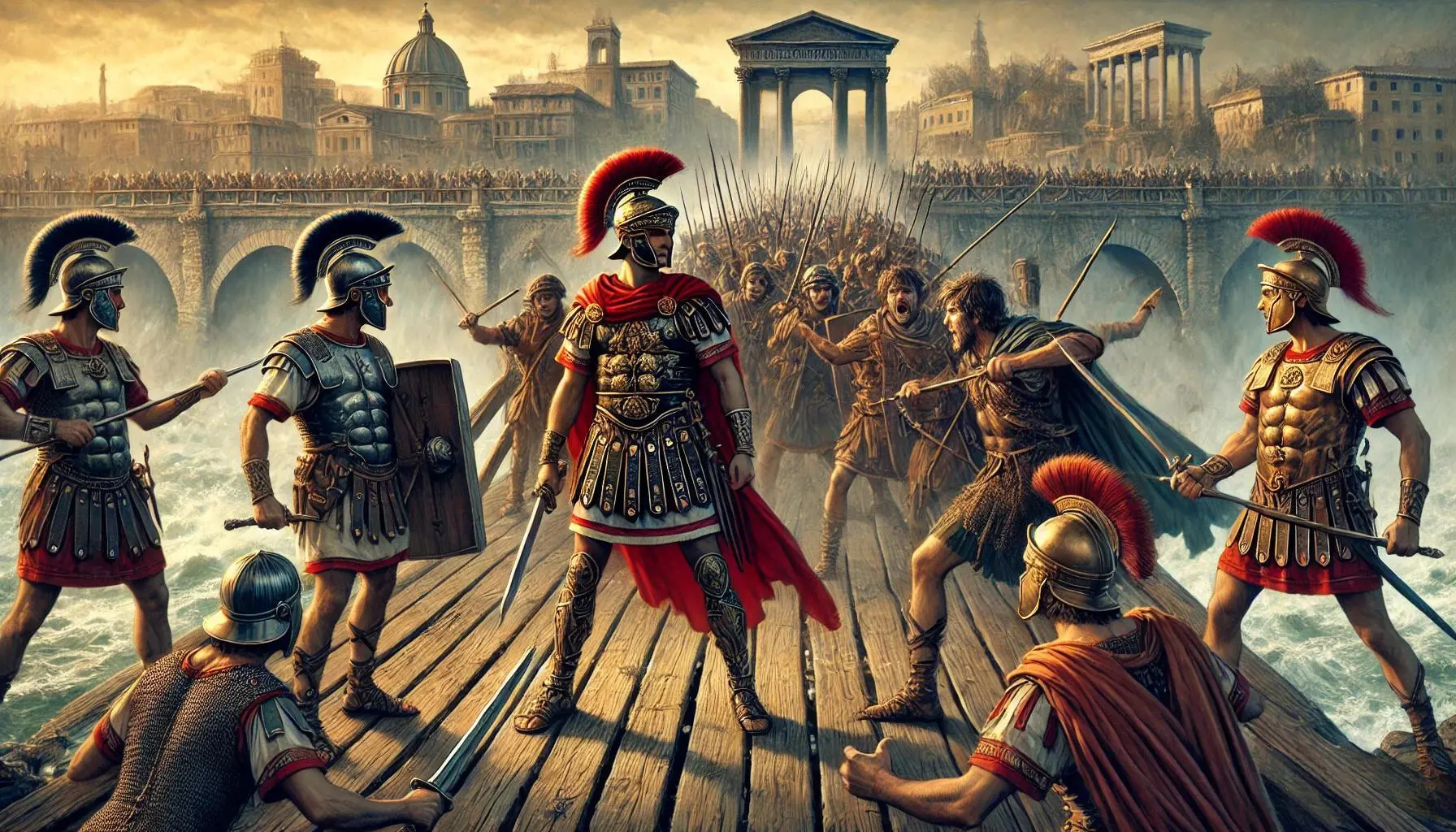 Roman Hero Horatius Cocles Who Defended the Bridge
